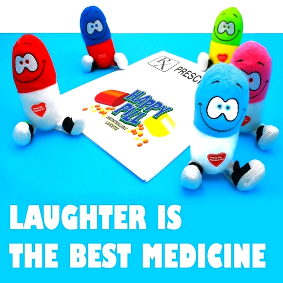 just for laughs | Other | Just For Laughs Giggling Plush Happy Pill ...